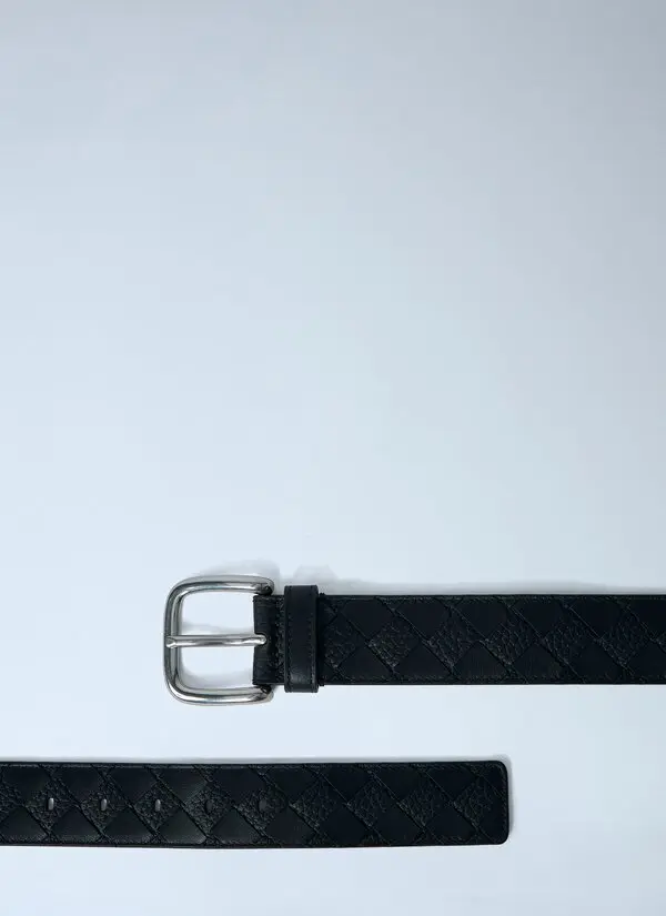 Bottega Veneta Quilted Leather Belt - Black