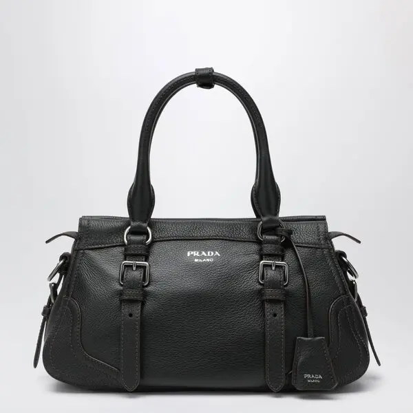 Prada Deerskin Shopping Bag - Black