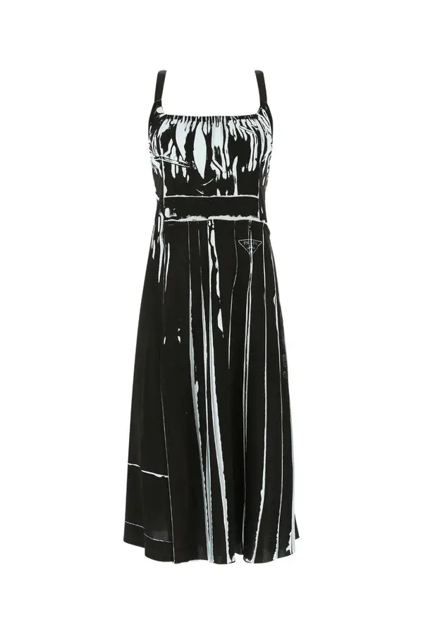 Prada Printed Stretch Viscose Dress - Multicolor