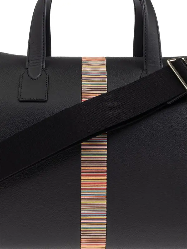 Paul Smith Leather Holdall With Multi-stripe Detail
