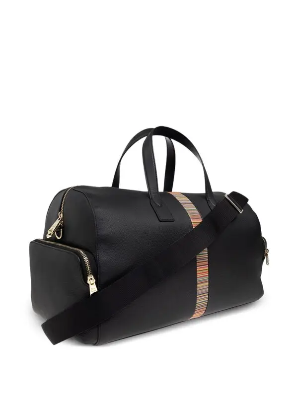 Paul Smith Leather Holdall With Multi-stripe Detail - Multicolor