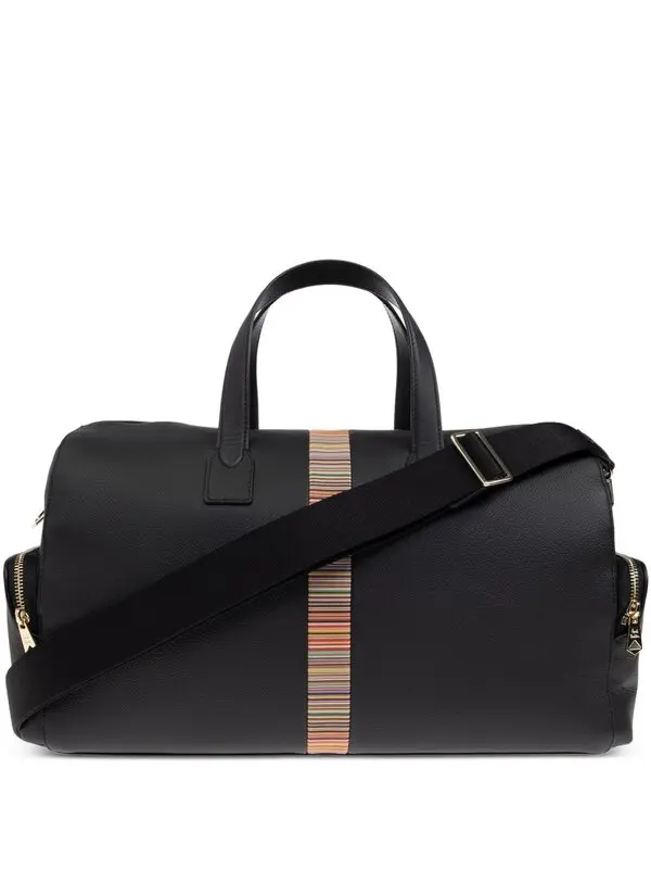 Paul Smith Leather Holdall With Multi-stripe Detail - Multicolor