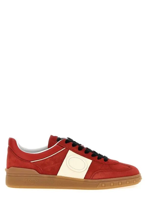 Valentino Garavani Upvillage" Suede And Calfskin Leather Sneakers - Red