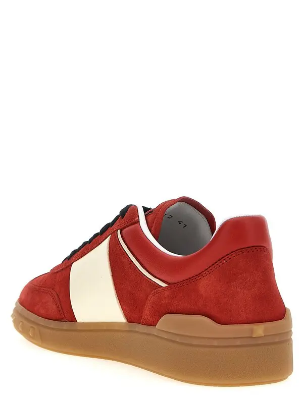 Valentino Garavani Upvillage" Suede And Calfskin Leather Sneakers - Red