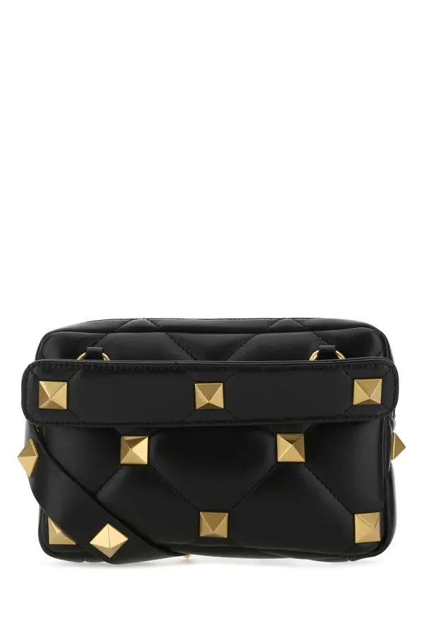 Valentino Garavani Nappa Leather Roman Stud Handbag - Black