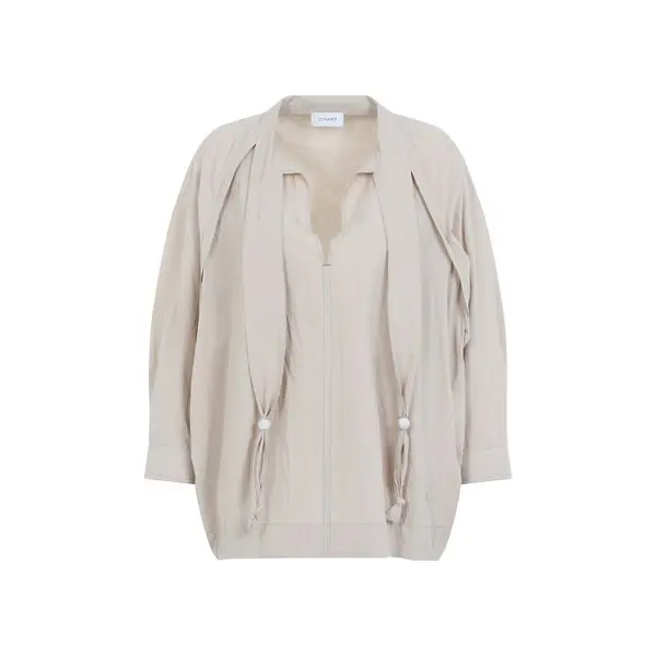 LEMAIRE Cotton Crepe Blouse With Tie Detail