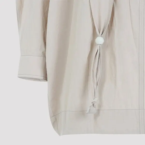 LEMAIRE Cotton Crepe Blouse With Tie Detail
