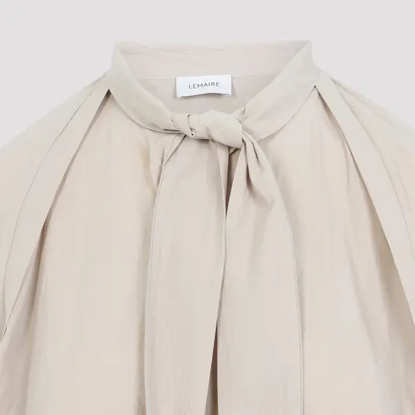 LEMAIRE Cotton Crepe Blouse With Tie Detail