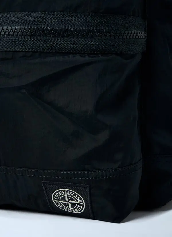 Stone Island Logo Motif Backpack - Black