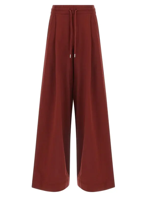 Dries Van Noten Hadium Brushed Cotton Wide Leg Trousers - Red