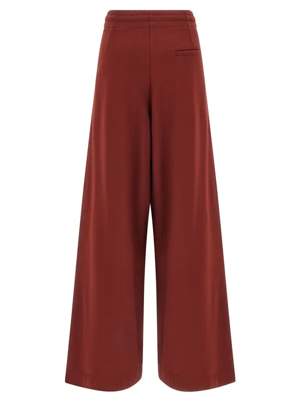 Dries Van Noten Hadium Brushed Cotton Wide Leg Trousers - Red