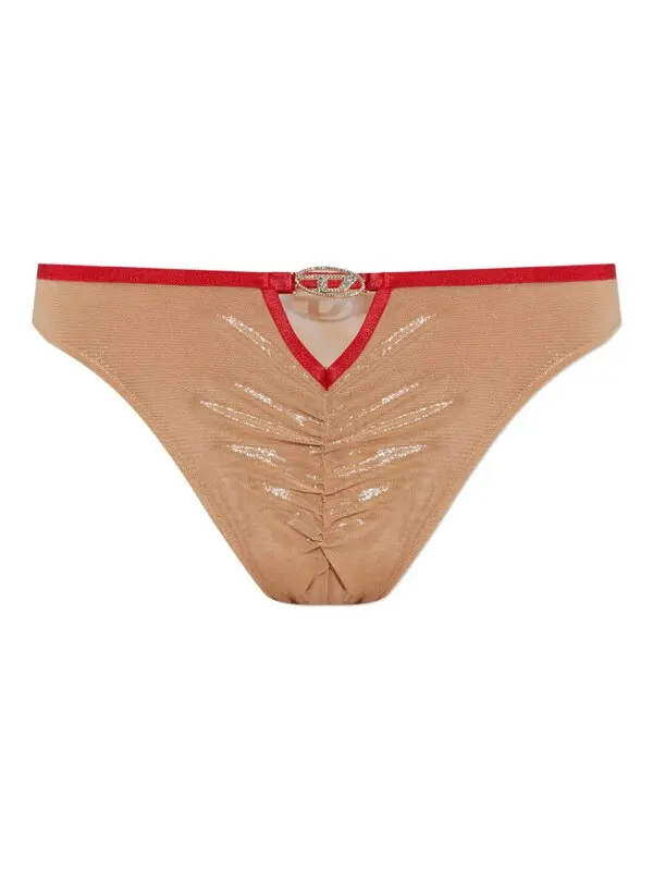 DIESEL® Embellished Logo Keyhole Detail Ruched Briefs - Multicolor