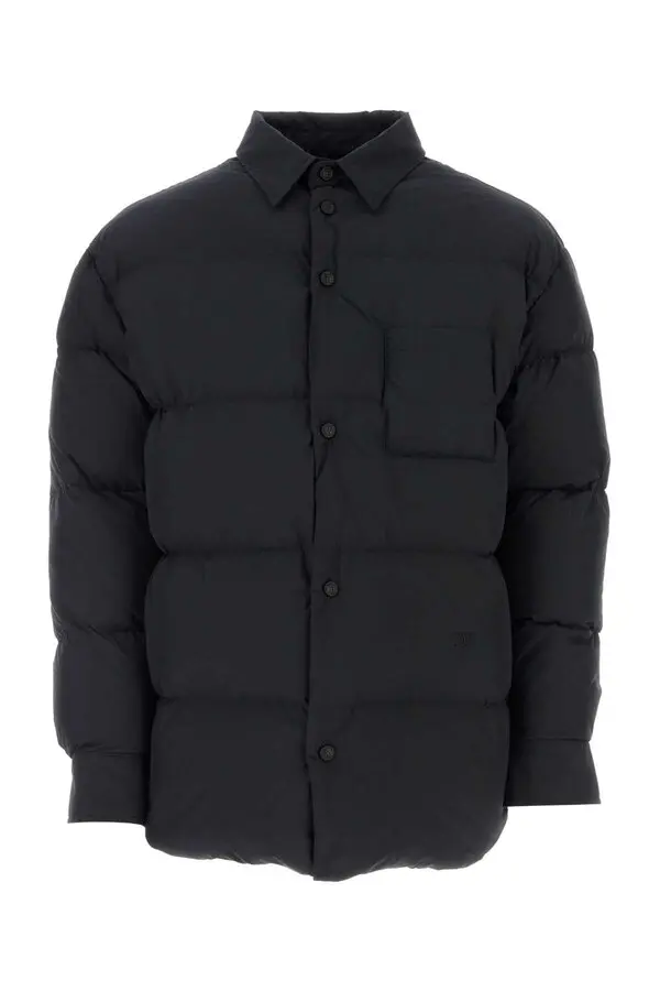 Off-White Padded Down Jacket With Classic Collar