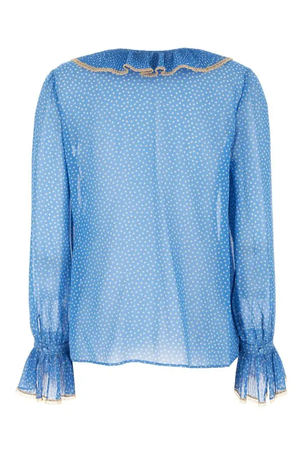 Valentino Garavani Polka Dot Blouse With Ruffle Detail - Multicolor