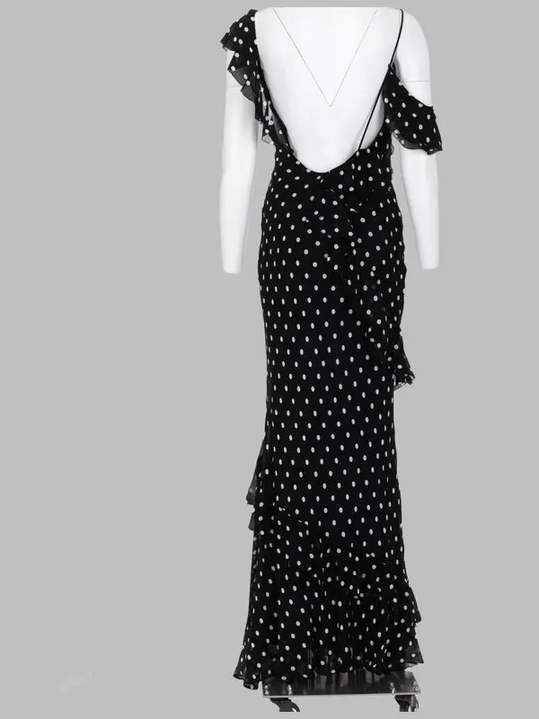 SELF-PORTRAIT Polka Dot Georgette Maxi Dress