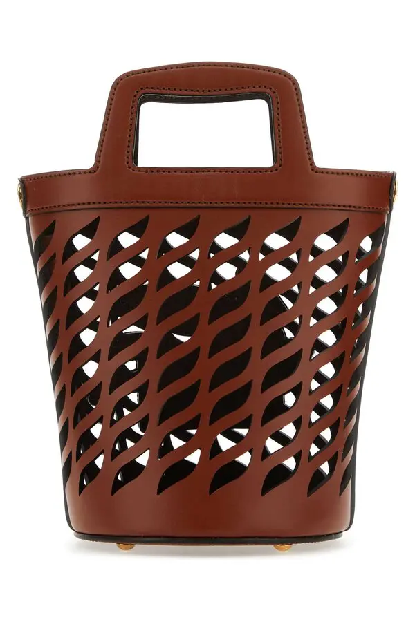 Etro Caramel Leather Bucket Bag With Golden Metal Finishing - Brown