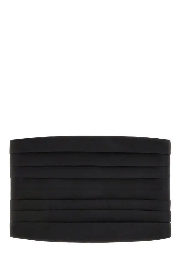 Dolce & Gabbana Black Pleated Belt - Multicolor