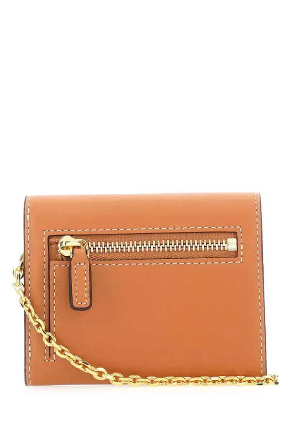 Mcm Caramel Leather Mini Mode Travia Wallet
