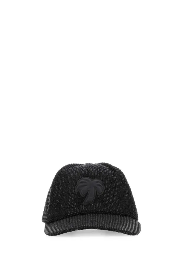 Palm Angels Embellished Cotton Baseball Cap - Black