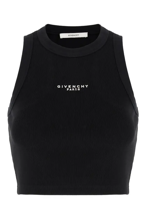 Givenchy Ribbed Cropped Top With Logo
