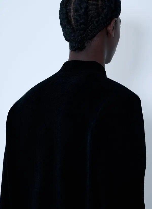 Stone Island Compass Patch Cotton Knit Sweater - Black