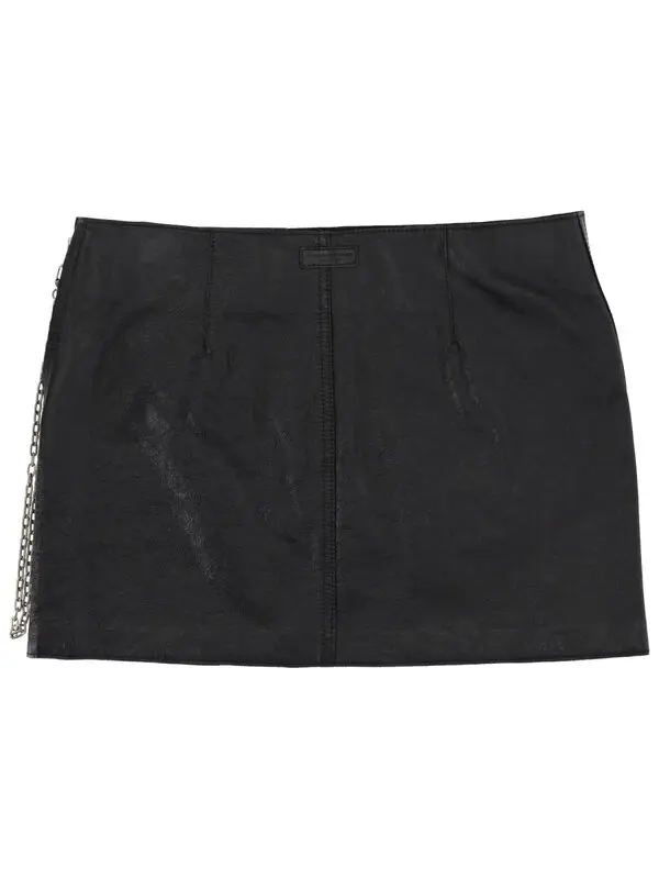 Alexander Wang Leather Mini Skirt With Chain Detail