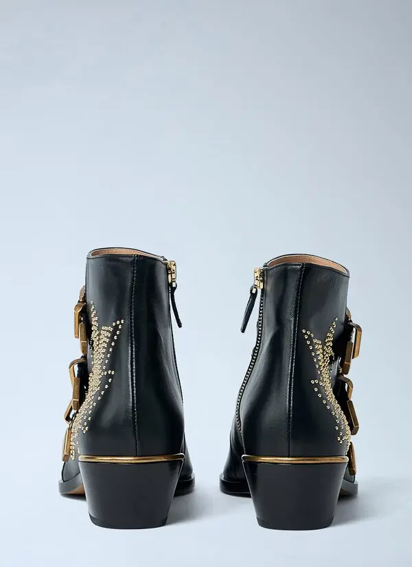 Chloé Susanna Studded Buckled Ankle Boots - Black