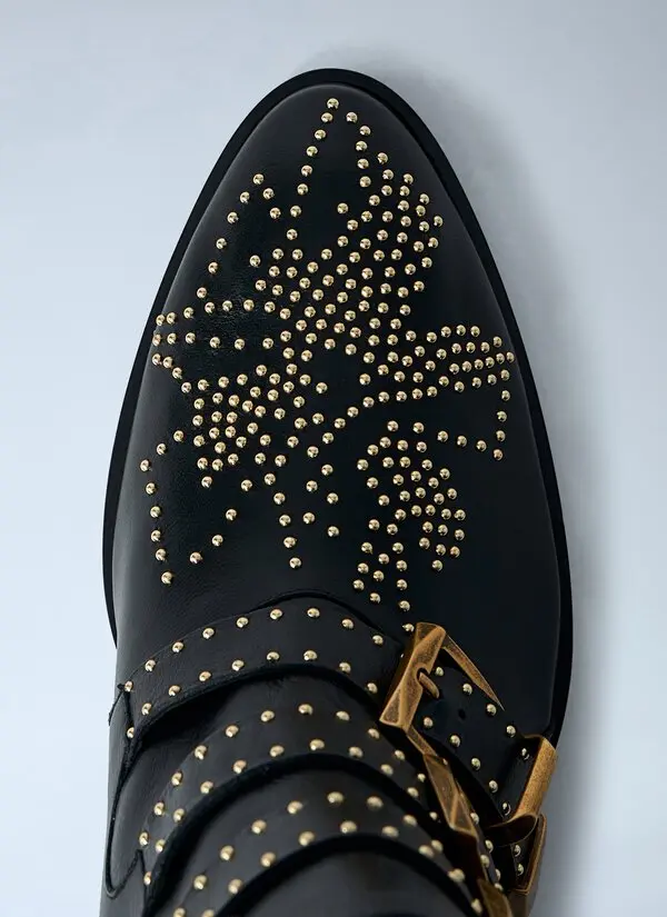 Chloé Susanna Studded Buckled Ankle Boots - Black