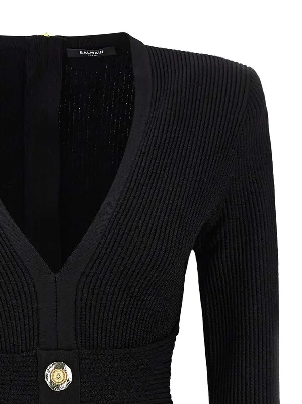 Balmain Bodycon Dress With Decorative Buttons