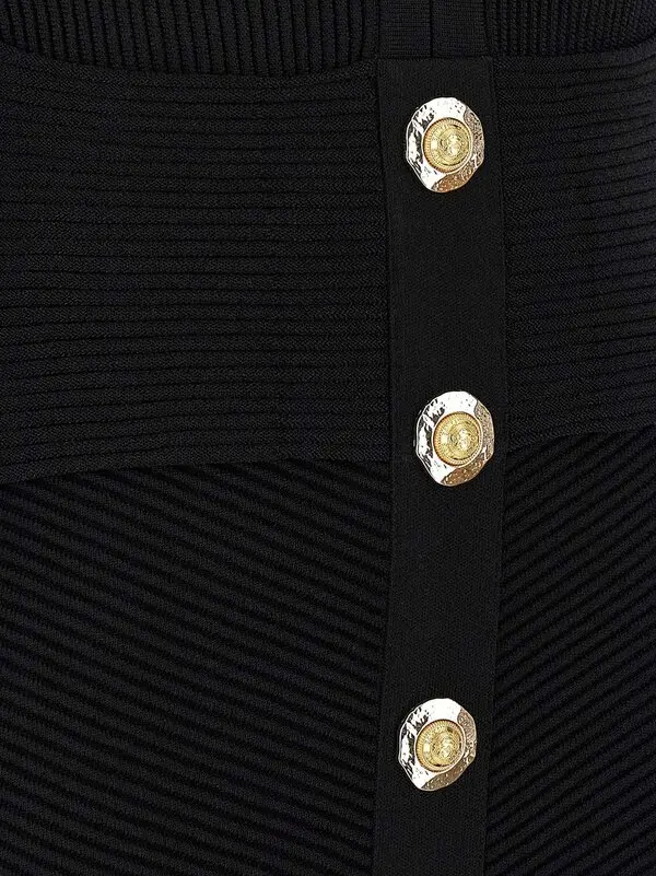 Balmain Bodycon Dress With Decorative Buttons