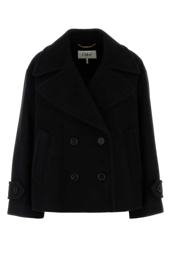 Chloé Wool Blend Coat - Black