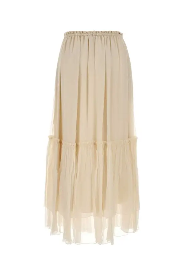 Chloé Cream Crepe Skirt