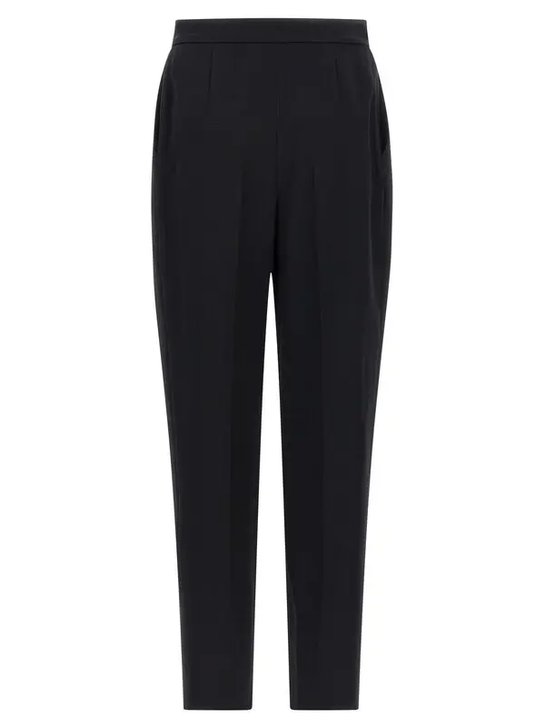 Balmain High-waisted Grain De Poudre Wool Trousers