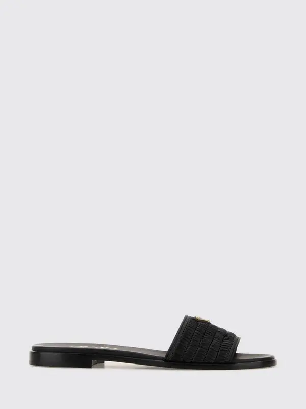 Prada Wedge Heeled Sandals - Black