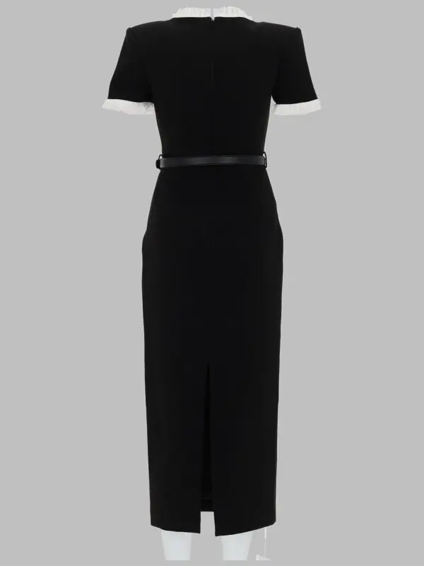 SELF-PORTRAIT Midi Dress With Ruffle Detail