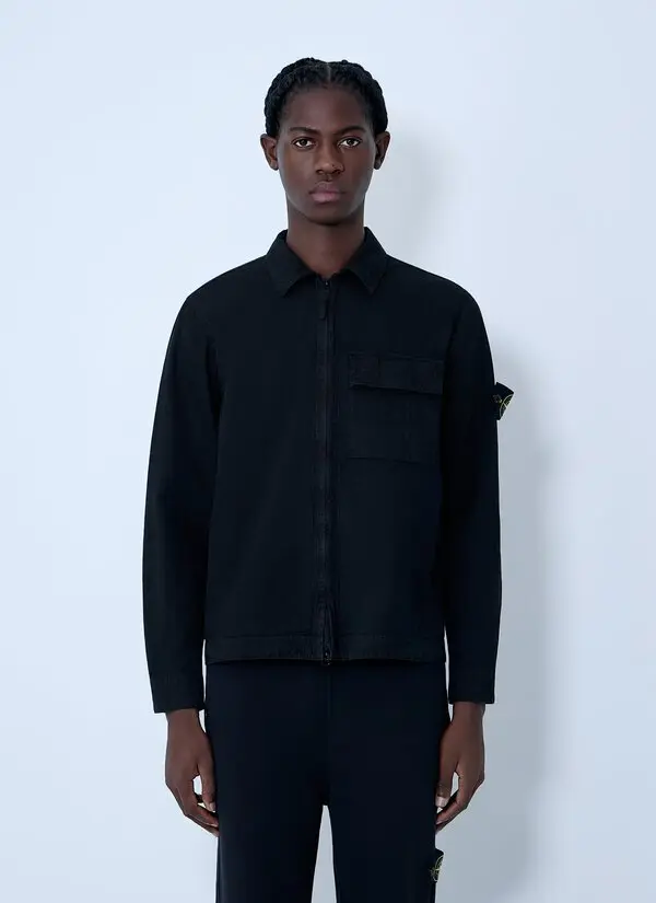 Stone Island Logo Patch Shirt - Black
