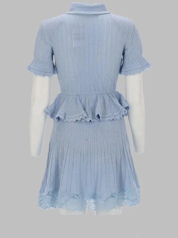 SELF-PORTRAIT Perforated Knit Mini Dress