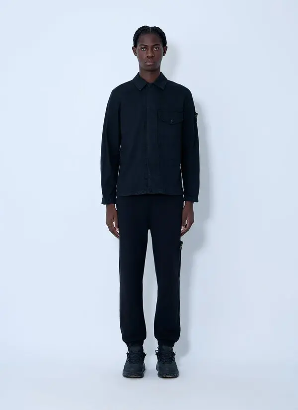 Stone Island Cotton Weave Shirt With Signature Compass Patch