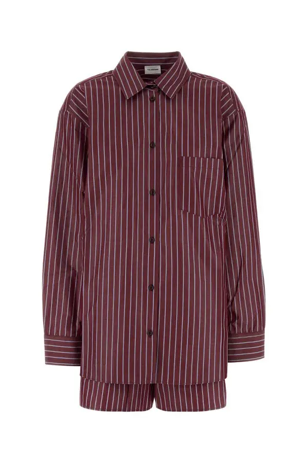 Andamane Embroidered Poplin Pyjama - Multicolor