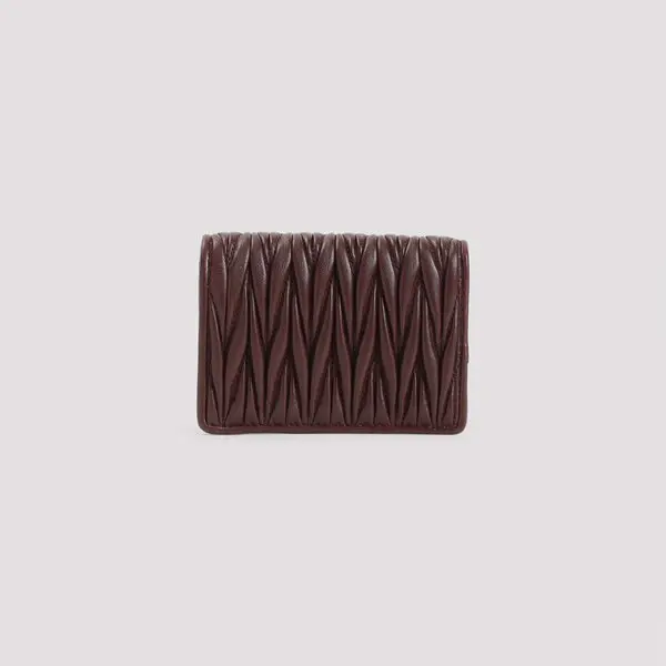 Miu Miu Lamb Leather Wallet - Red