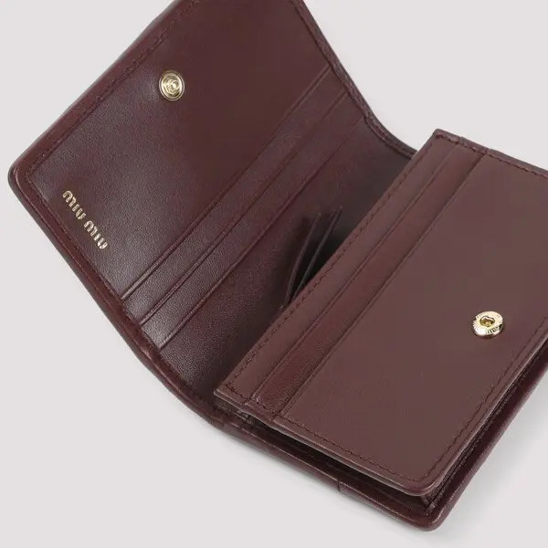 Miu Miu Lamb Leather Wallet - Red