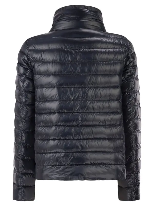 Herno Reversible Ultra-light Nylon Down Jacket With Funnel Neck - Blue