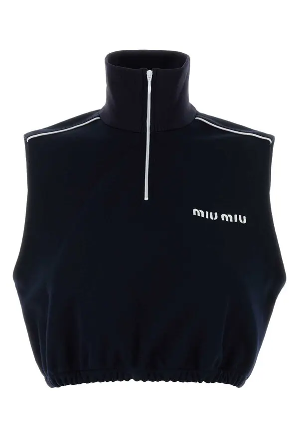 Miu Miu Cropped Zip-up Top