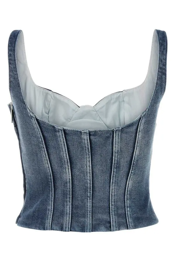 Off-White Stretch Denim Corset Bodice