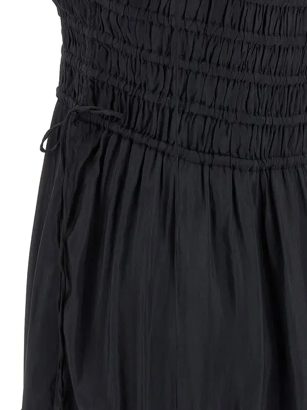 GANNI Smocked Viscose Maxi Dress