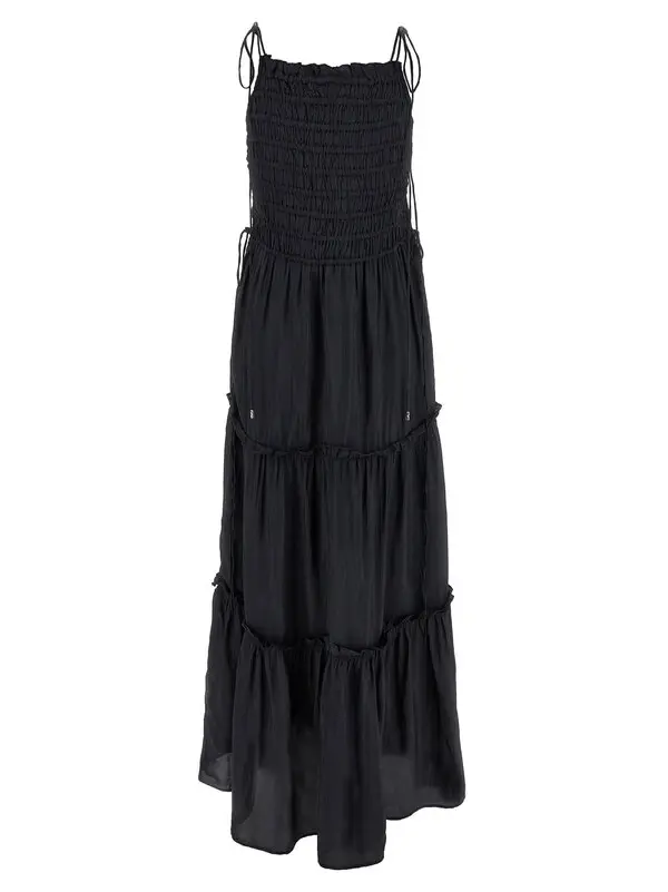 GANNI Black Smock Tie' Dress - Gray