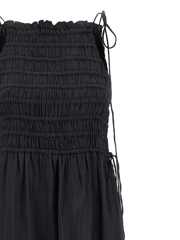 GANNI Black Smock Tie' Dress - Gray