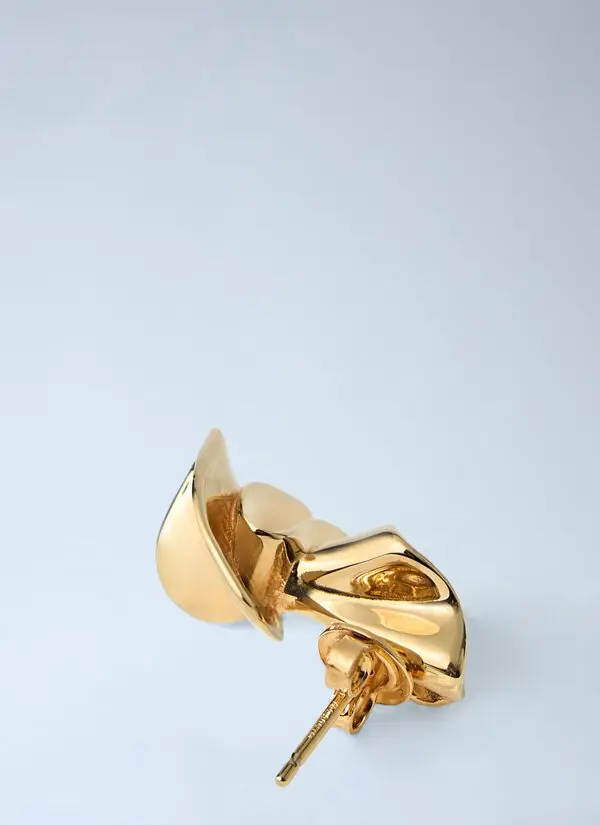 Bottega Veneta Small Anemone Earrings In Polished Metal - Gold