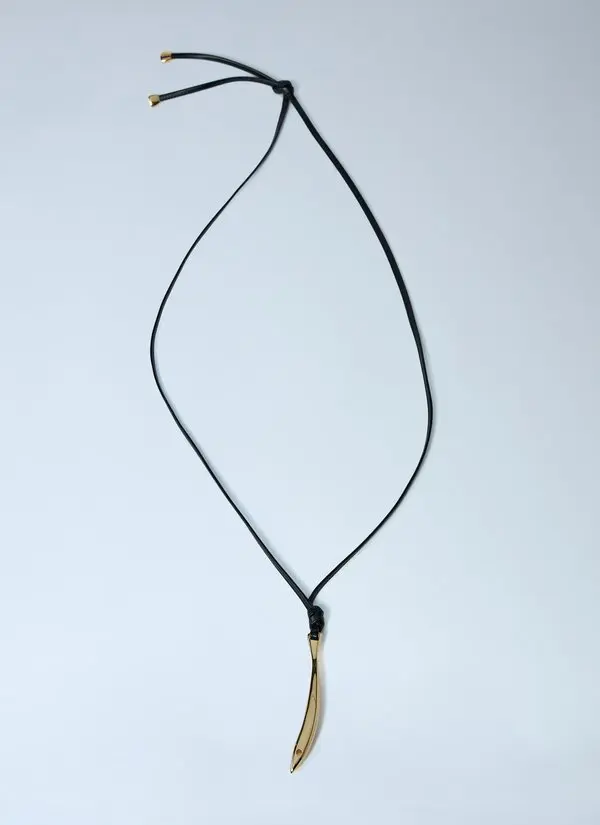 Bottega Veneta Leather Pendant Necklace - Black