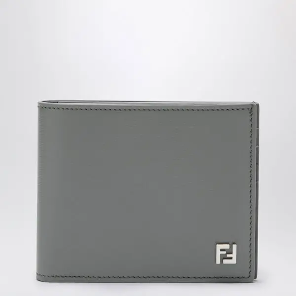 Fendi Light Grey Squared Ff Bi-fold Wallet - Gray